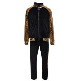 Stacy Adams Men's 2 Piece Velour Walking Suit - Bold Pattern