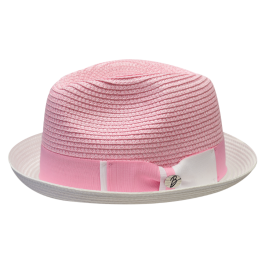 Bruno Capelo Men's Fedora Style Straw Hat - White Accents