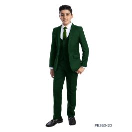 Perry Ellis Boy's 5 Piece Suit with Shirt & Tie - with U-Shaped Vest