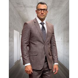 Statement Men's 100% Wool 2 Piece Suit - Textured Design