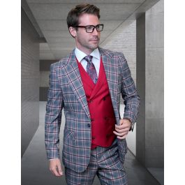 Statement Men's 100% Wool 3 Piece Suit - Unique Color Design