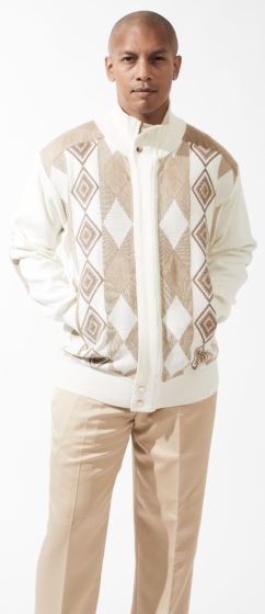 Silversilk Men's Sweater - Diamond Stripe