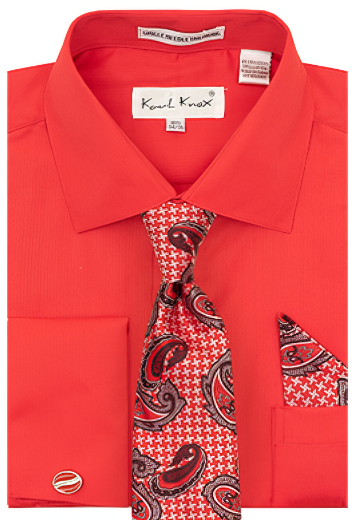 Karl Knox Men's French Cuff Shirt Set - X-Pattern