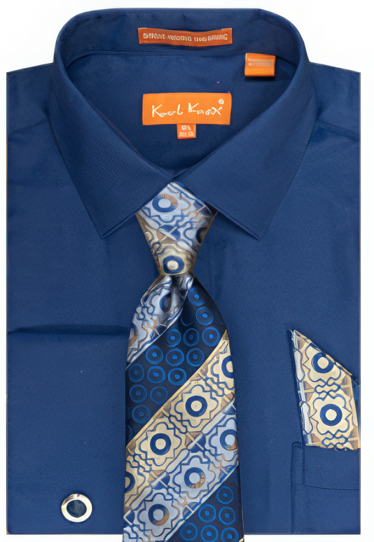 Karl Knox Men's French Cuff Shirt Set - Vibrant Colors