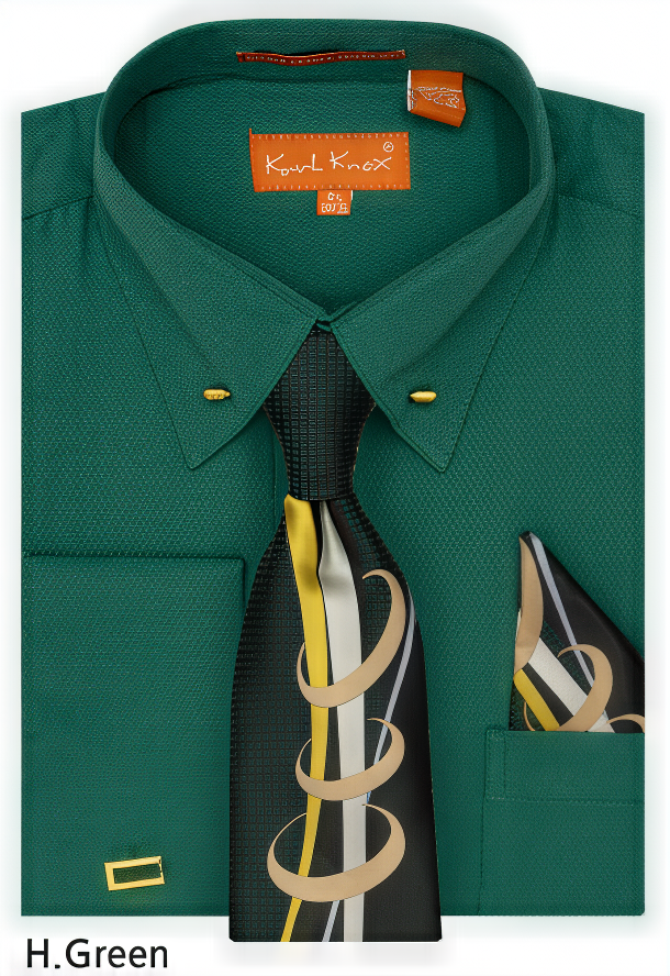 Karl Knox Men's French Cuff Shirt Set - Swirled Stripes