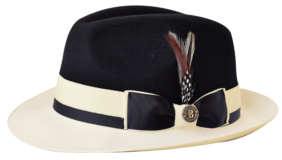 Bruno Capelo Men's 100% Australian Wool Fedora Hat - Two Tone