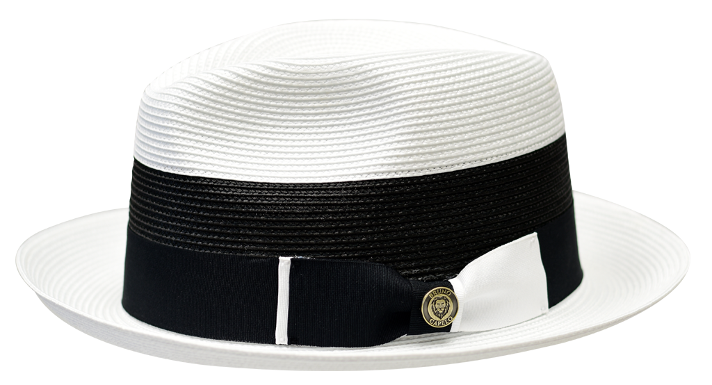 Bruno Capelo Men's Fedora Style Straw Hat - Bold Stripe