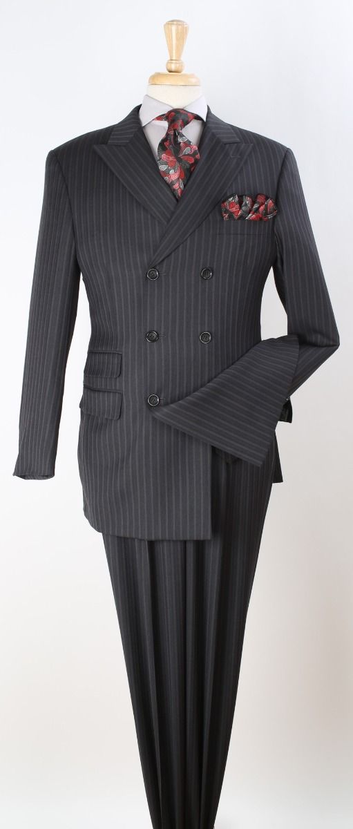 Apollo King Men's 3pc 100% Wool Outlet Double Breasted Suit - Fashion ...