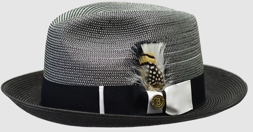 Bruno Capelo Men's Fedora Style Straw Hat - Vibrant Two Tone