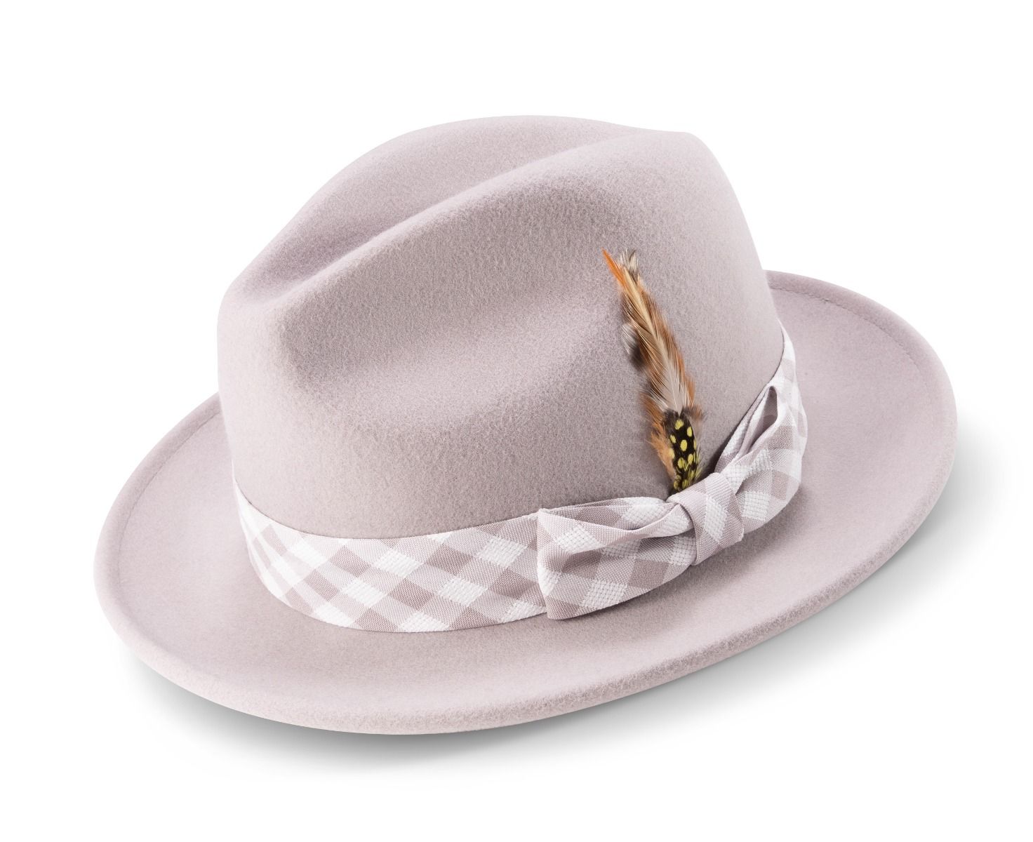 Montique Men's Fedora Style Wool Hat - Sleek Plaid