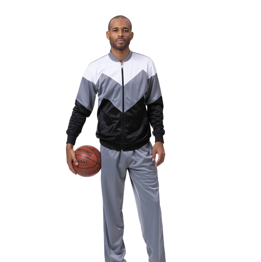Montique Men's 2 Piece Sport Track Suit - Chevron Design