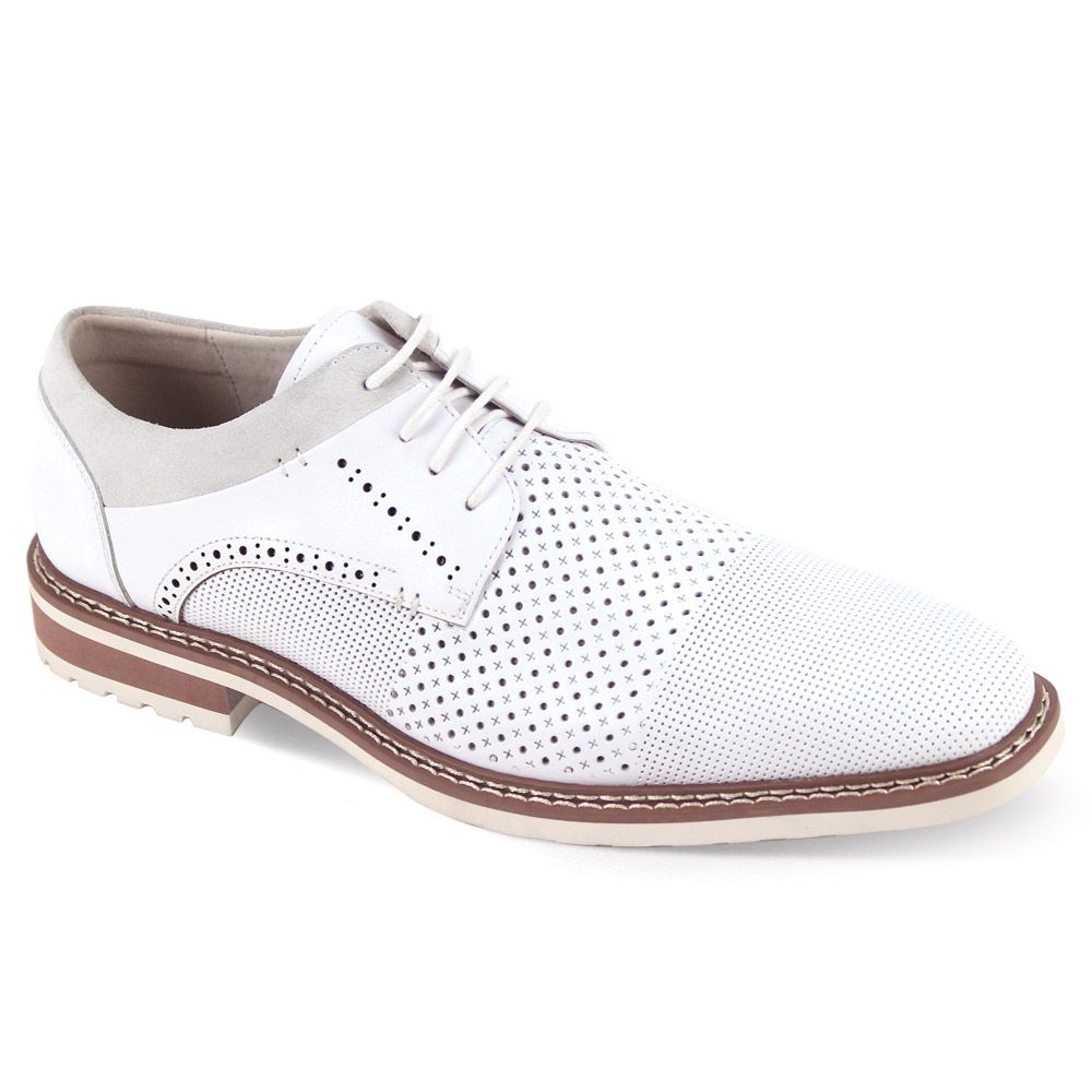 Giovanni Men's Leather Dress Shoe - Perforated Dot Patterns