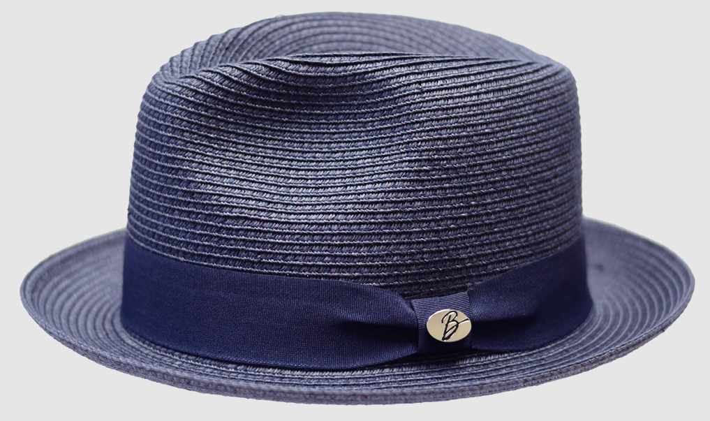 Bruno Capelo Men's Fedora Style Straw Hat - Matching Ribbon Band