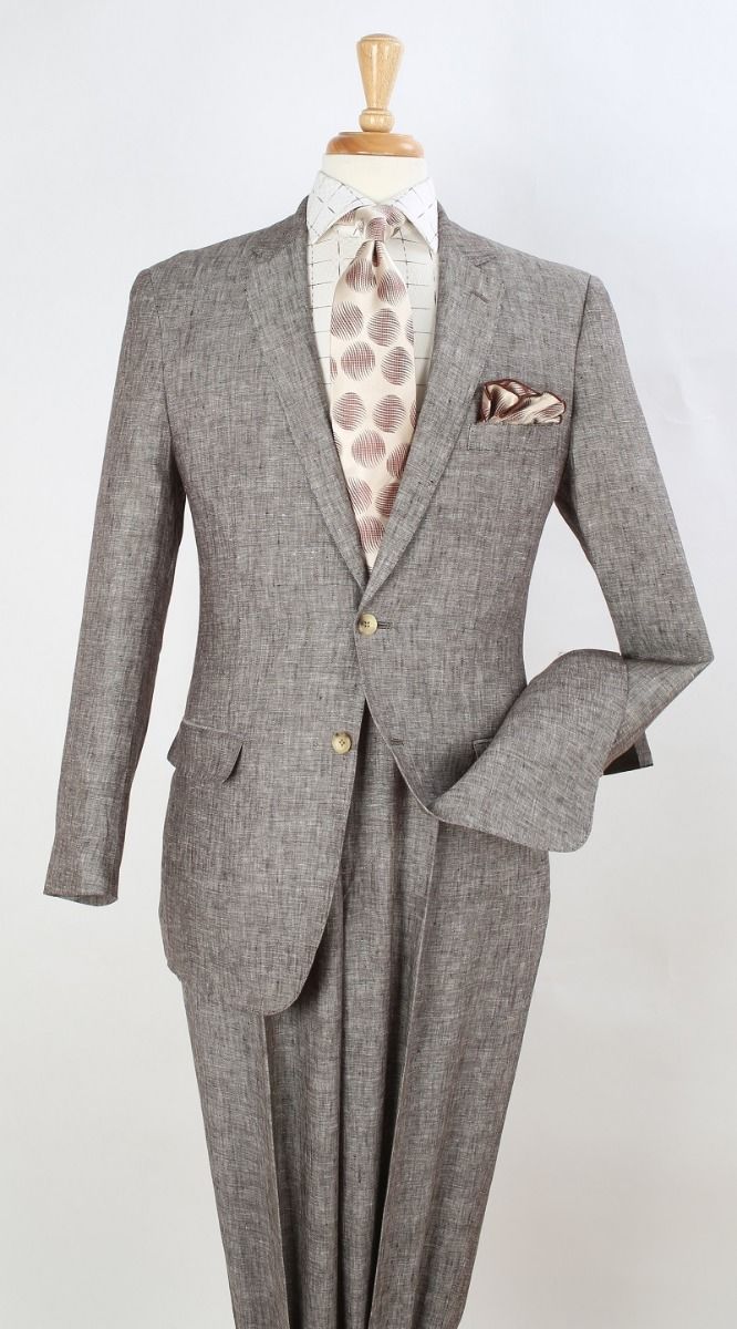 Apollo King Men's 2pc Executive Outlet Suit - 100% Linen