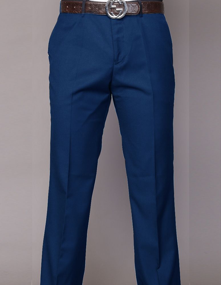 Statement Men's 100% Wool Dress Pants - Flat Front Slacks