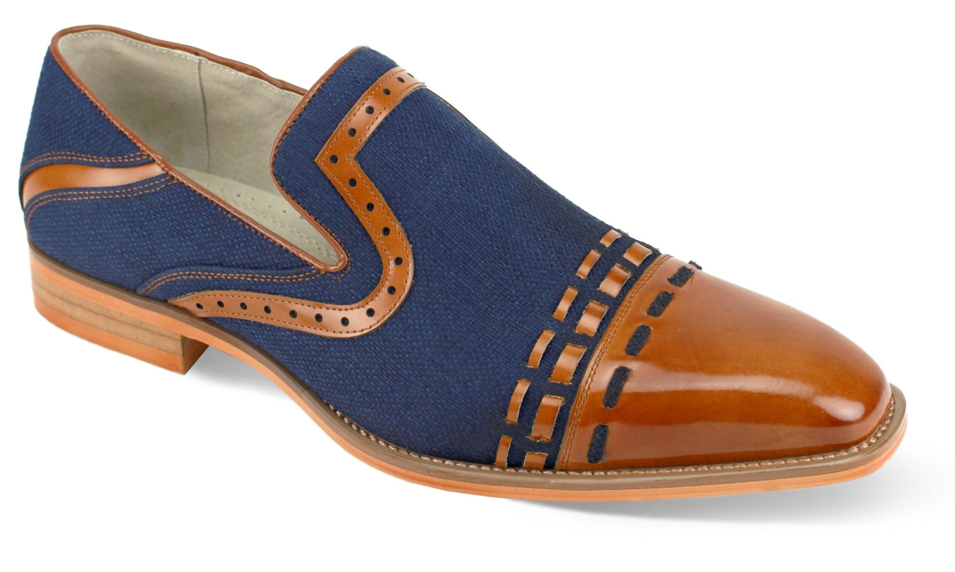 Giovanni Men's Slip On Dress Shoe - Leather Accent