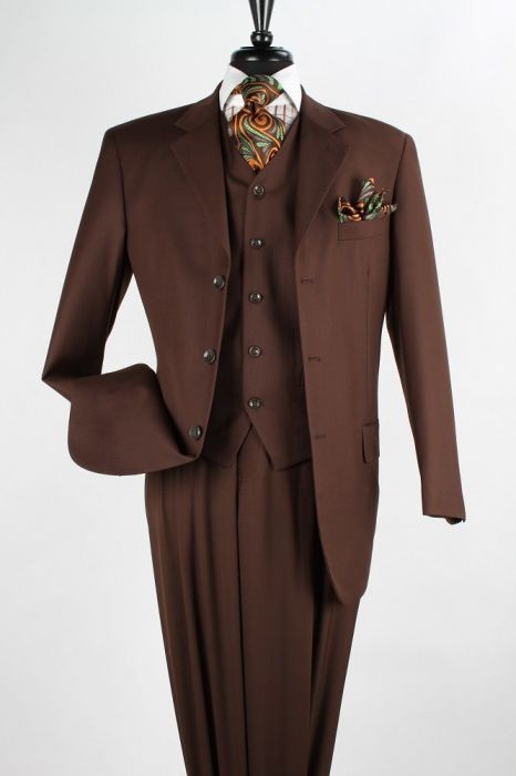 Apollo King Men's 3 Piece Executive Outlet Suit - Pleated Pants