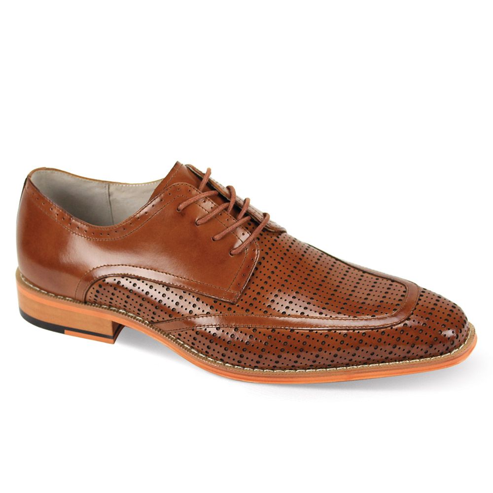 Giovanni Men's Leather Dress Shoe - Perforated Dots