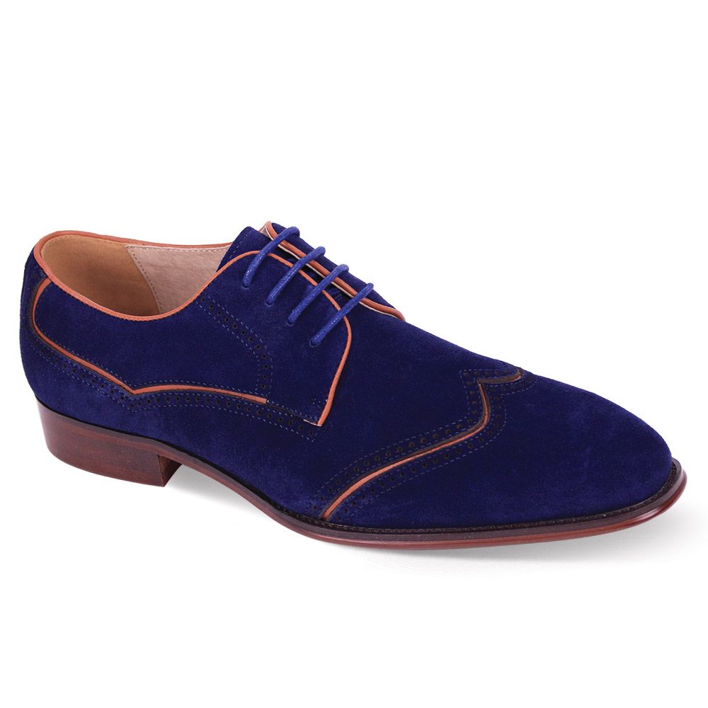 Giovanni Men's Suede Dress Shoe - Perforated Design