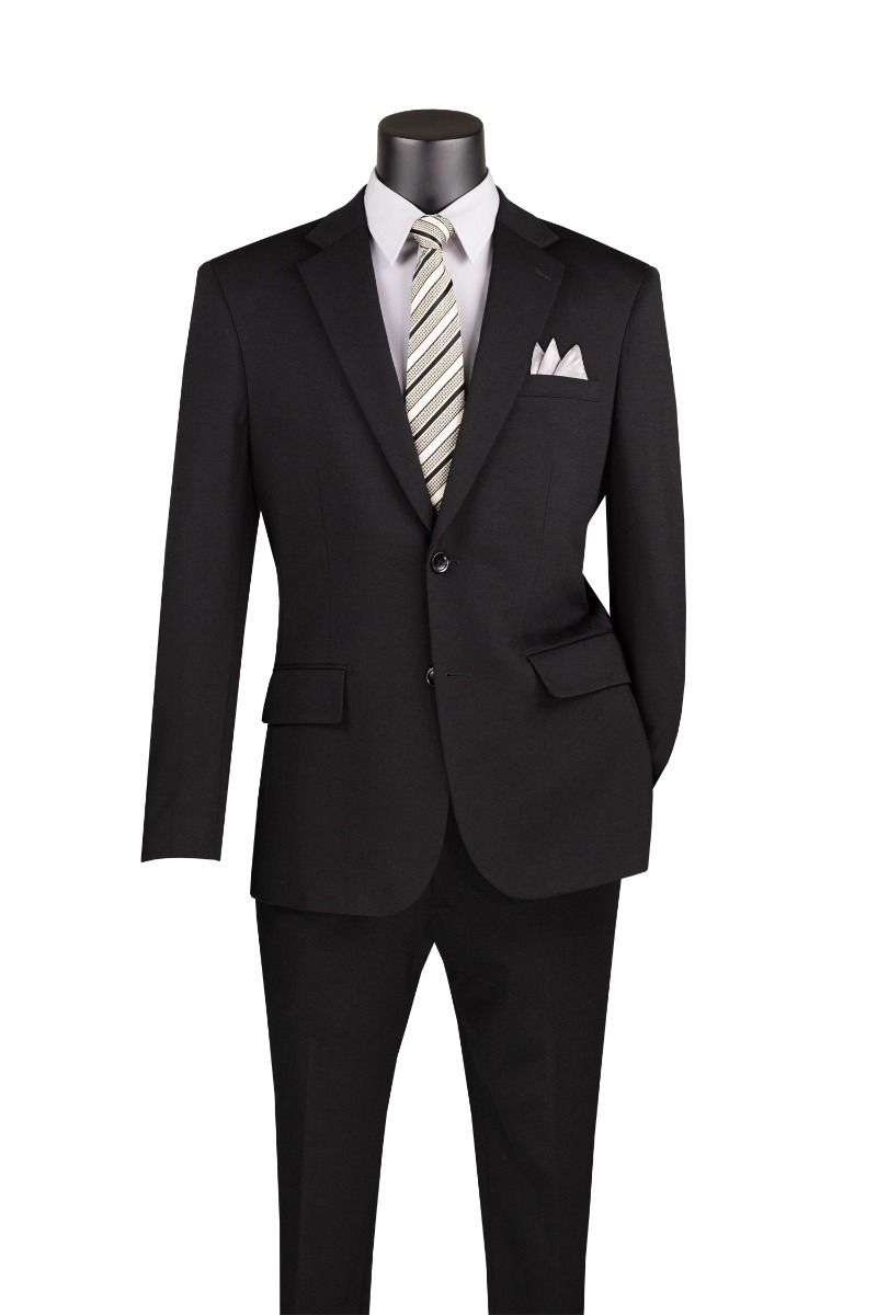 Vinci Men's 2 Piece Slim Fit Suit - Adjustable Waistband