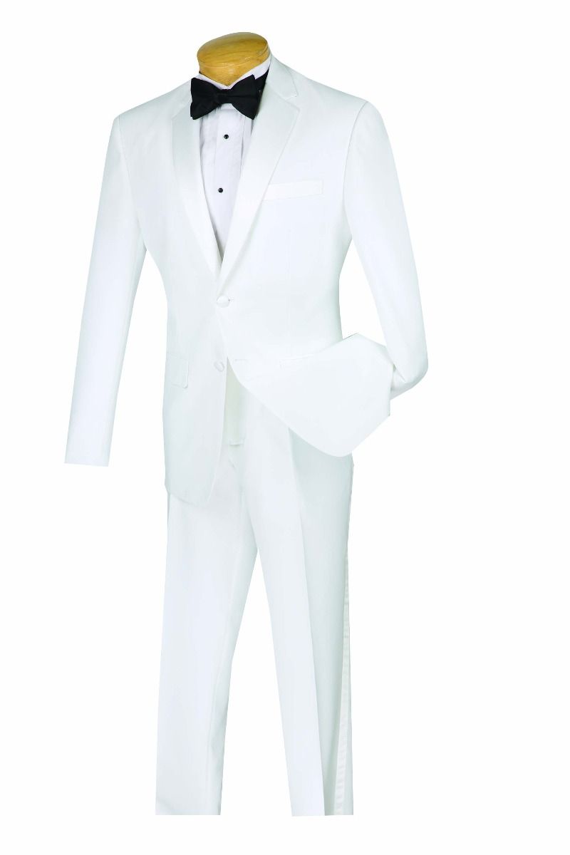 Vinci Men's 2 Piece 100% Poplin Discount Tuxedo - Slim Fit