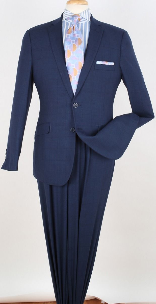 Apollo King Men's Outlet 2pc 100% Wool Suit - Executive Elegance