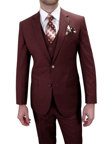 Statement Men's 100% Wool 3 Piece Suit - Bold Colors