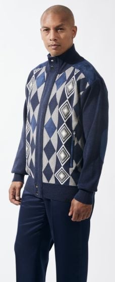 Silversilk Men's Sweater - Diamond Stripe