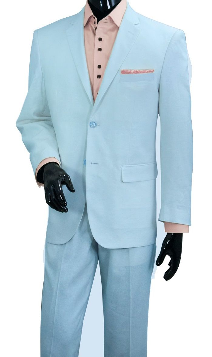 Vinci Men's 2 Piece Poplin Discount Suit - Big and Tall Sizes