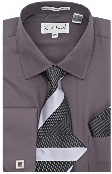 Karl Knox Men's French Cuff Shirt Set - Layered Stripes