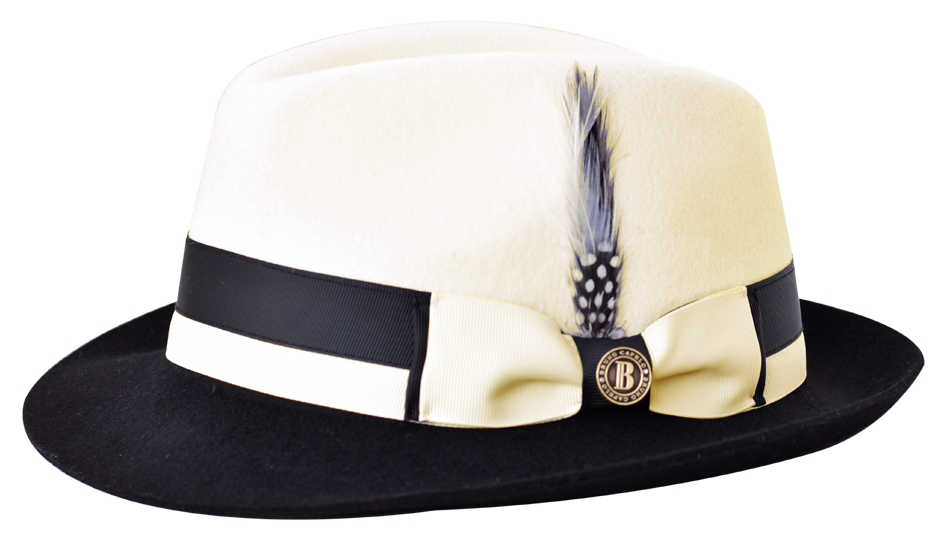 Bruno Capelo Men's 100% Australian Wool Fedora Hat - Two Tone