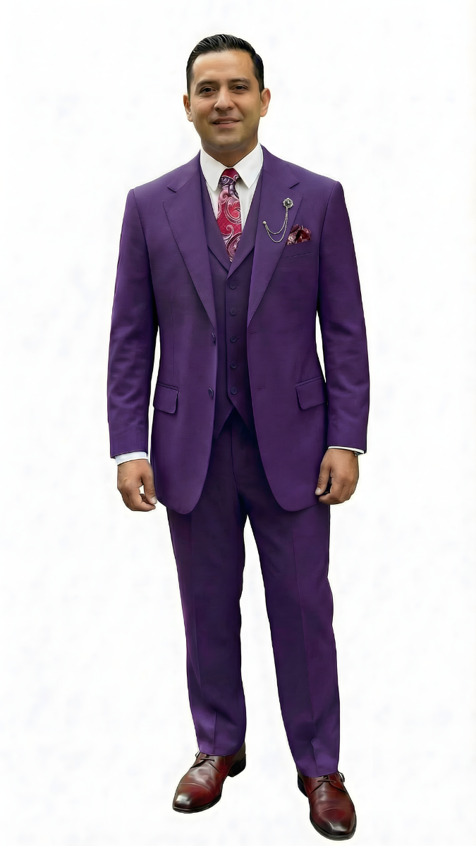 Zacchi Men's Fashion 3 Piece Poplin Suit - Big and Tall Sizes