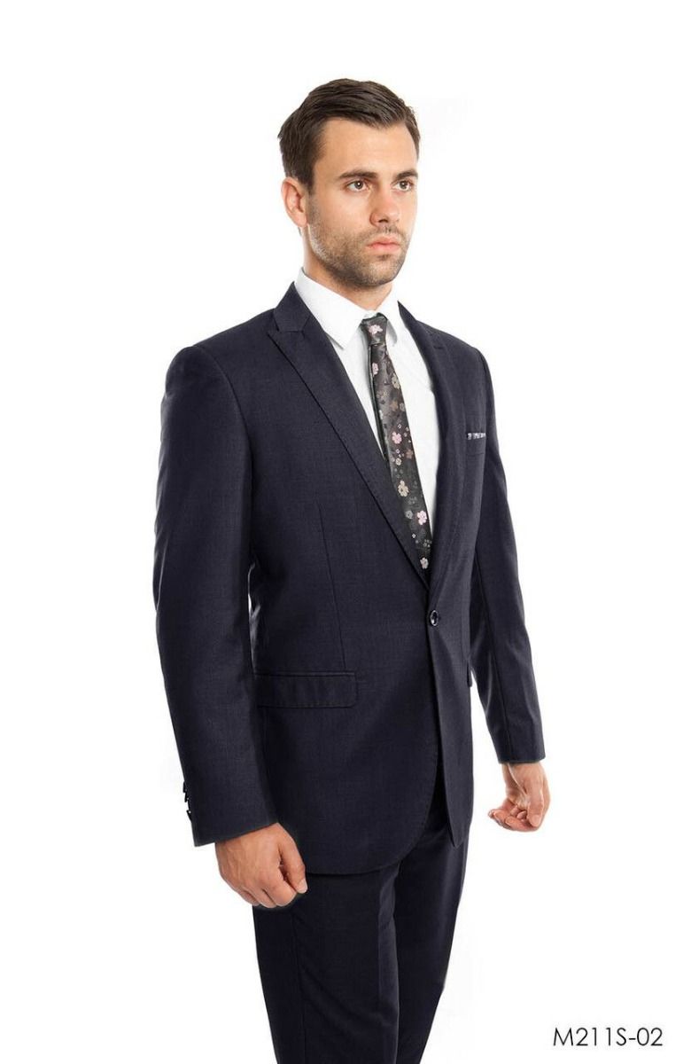 Tazio Men's Outlet 2 Piece Slim Fit Suit - Classic Solid Colors