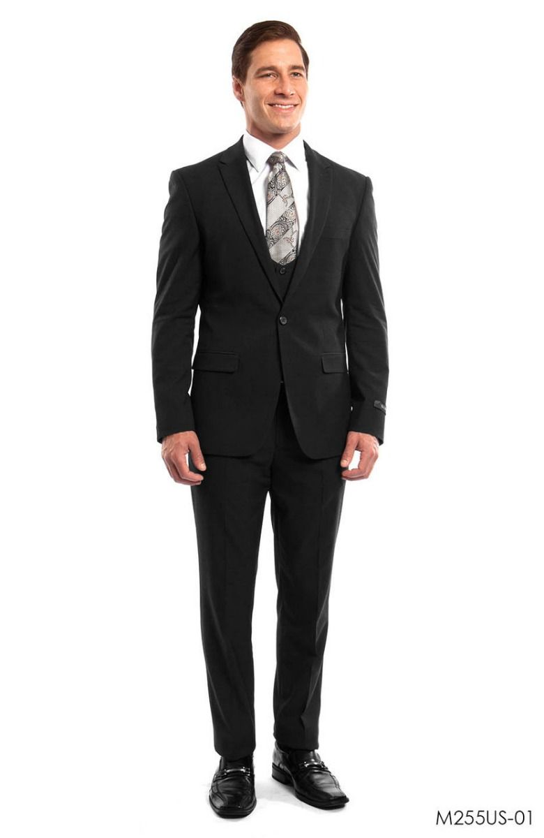 Tazio Men's 3 Piece Ultra Slim Fit Executive Suit - Classy Business