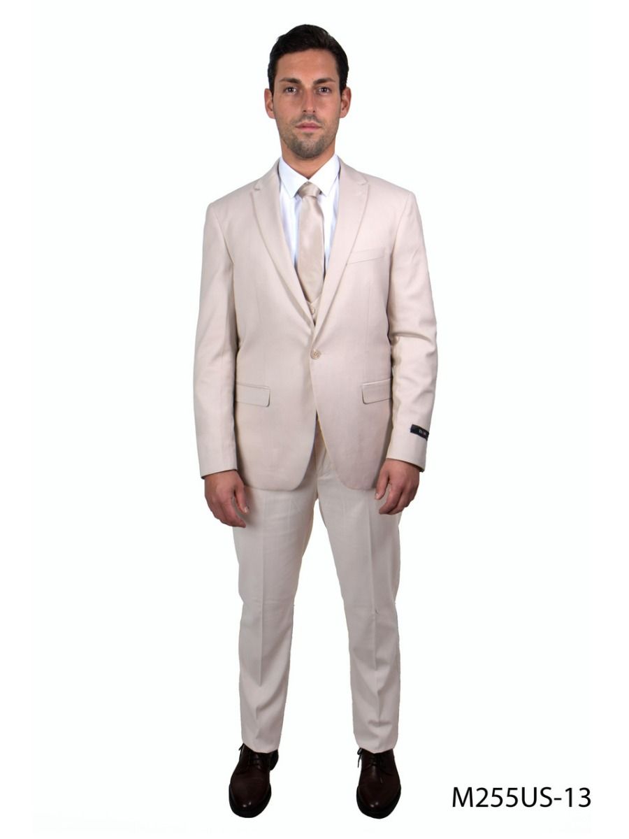 Tazio Men's 3 Piece Ultra Slim Fit Executive Suit - Classy Business