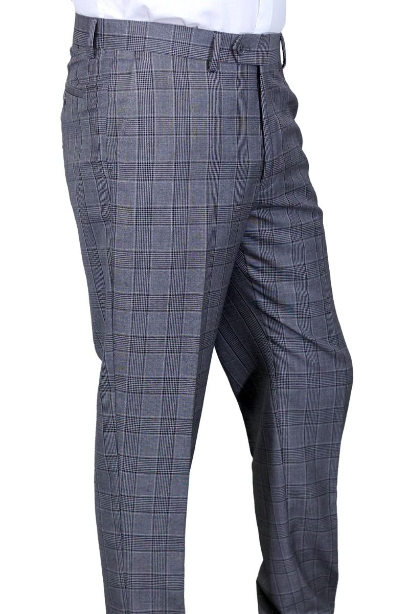 Statement Men's 100% Wool Modern Fit Pants - Flat Front Slacks