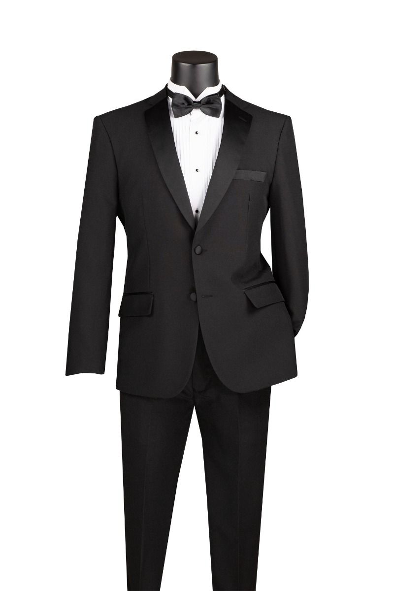 Vinci Men's 2 Piece 100% Poplin Discount Tuxedo - Slim Fit