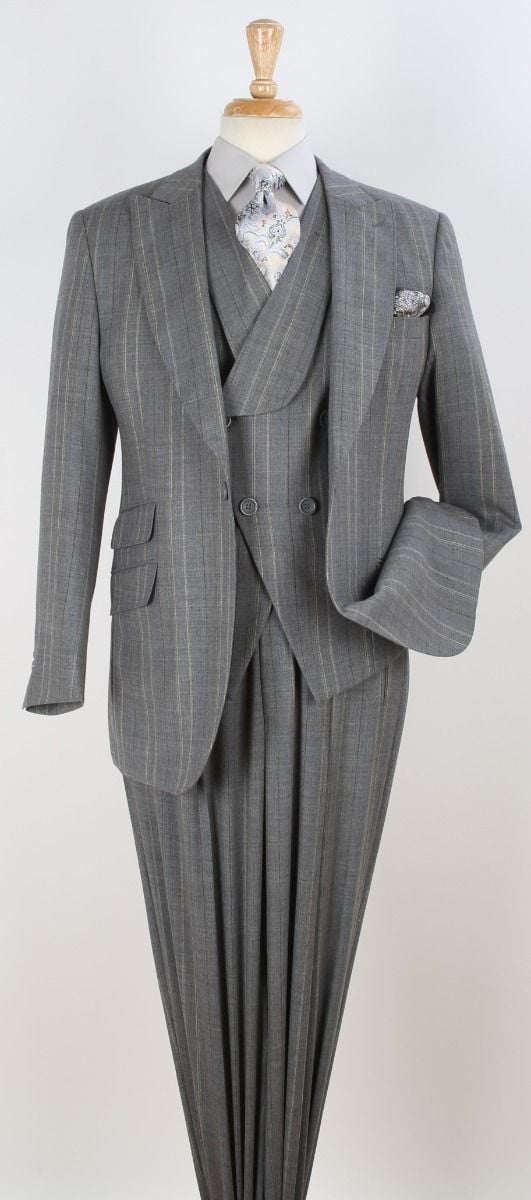 Apollo King Men's 100% Wool 3 Piece Suit - High Fashion Vest