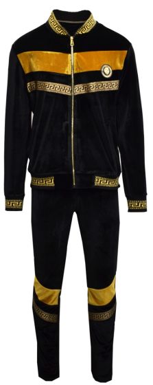 Stacy Adams Men's 2 Piece Velour Walking Suit - Bold Stripe