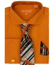 Karl Knox Men's French Cuff Shirt Set - Layered Patterns