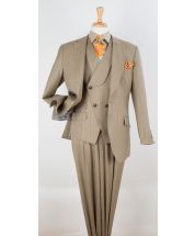 Apollo King Men's 3pc Double Breasted Suit - Solid Colors