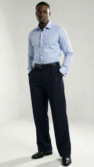 Apollo King Men's Semi Wide Leg Pants - 100% Wool Pants